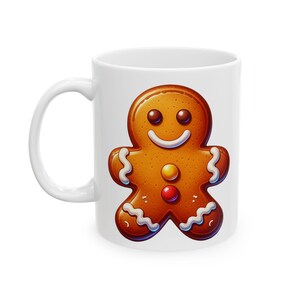 Gingerbread Man Ceramic Mug, Mugsforyourcupboard, Cute Holiday Coffee ...