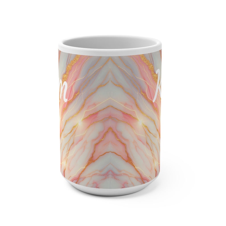 Mugsforyourcupboard AI Art Personalized Pink Marble Mug, Custom Coffee ...