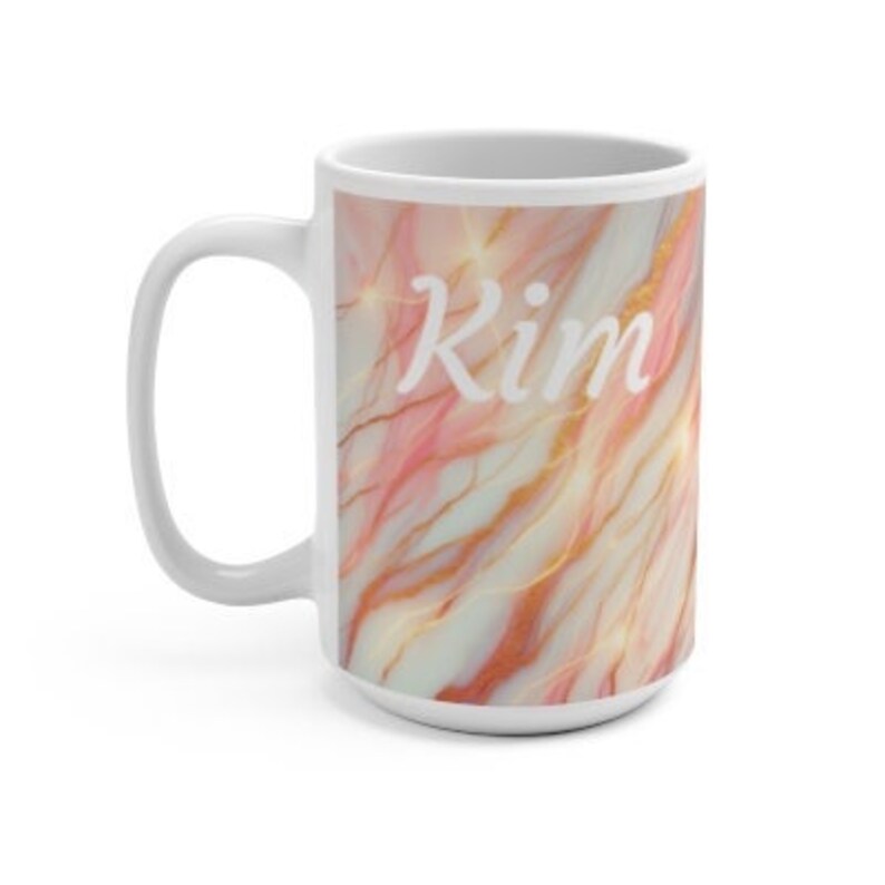 Mugsforyourcupboard AI Art Personalized Pink Marble Mug, Custom Coffee ...