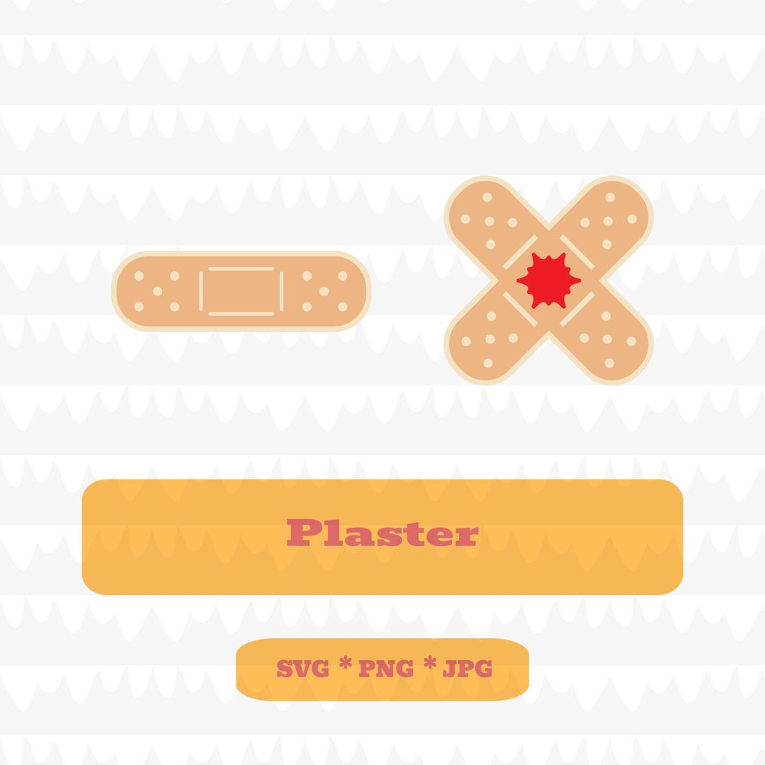 Adhesive Plaster Clipart: Band Aid SVG, PNG, JPG (digital Download ...