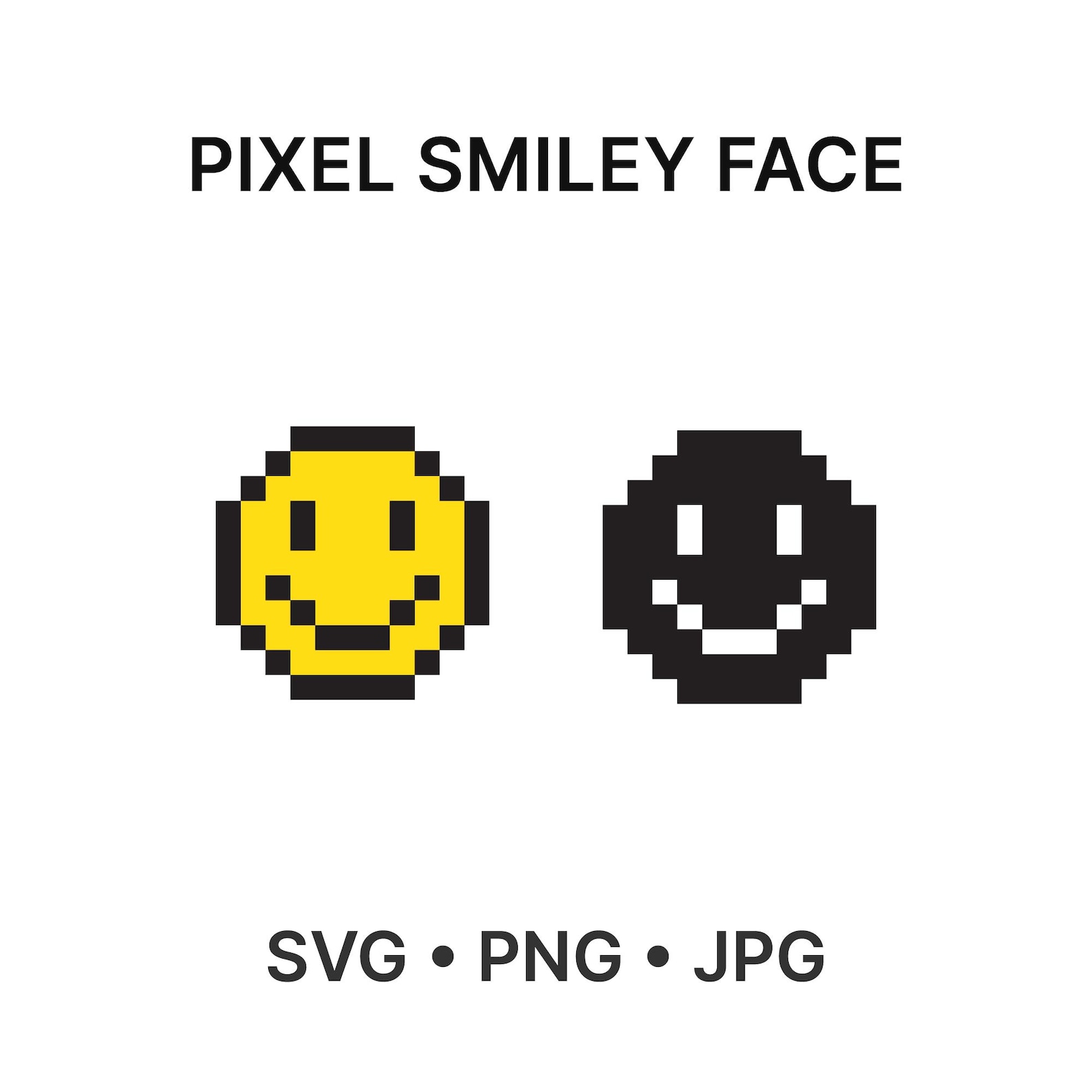 Pixel Smiley Face SVG Bundle: 8-bit Retro Emoji Clipart, Cut Files - Etsy