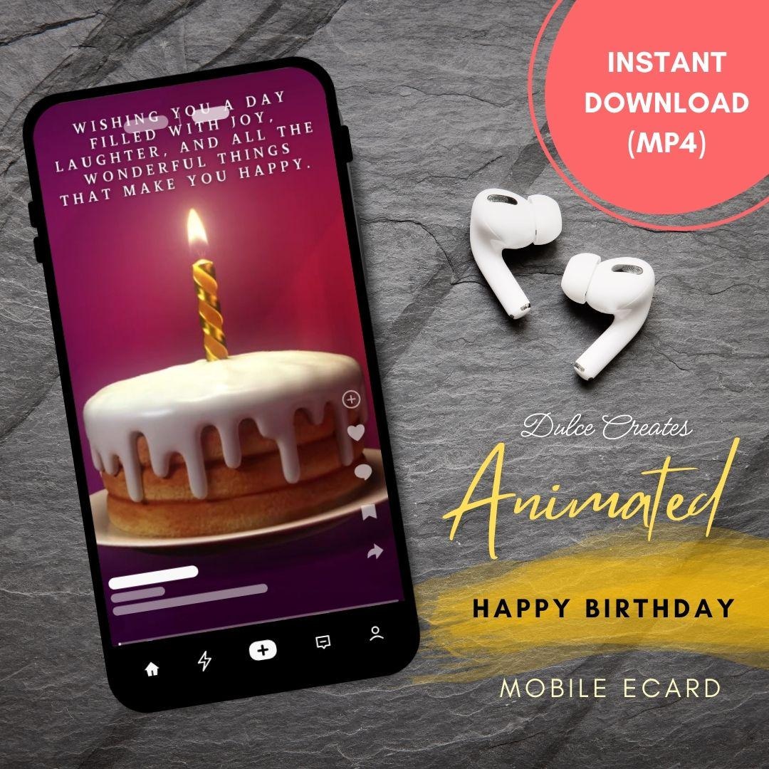 Happy Birthday Animated Greeting E-card Video for Mobile Phone. Happy ...