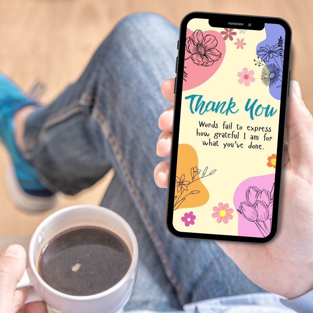 Thank You Animated Greeting E-card Video for Mobile Phone. Instant ...