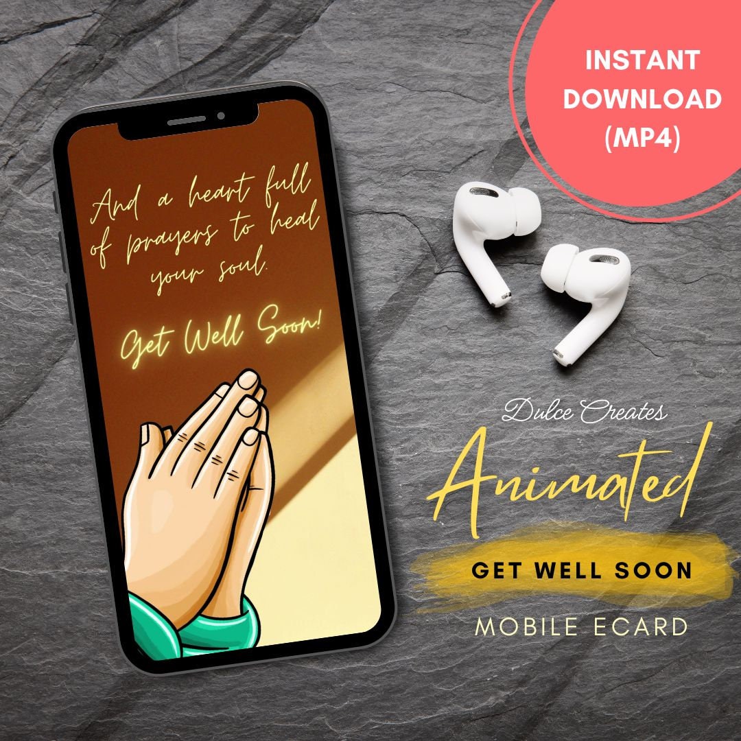 Get Well Soon Animated Greeting E-card for Mobile Phone. Digital ...
