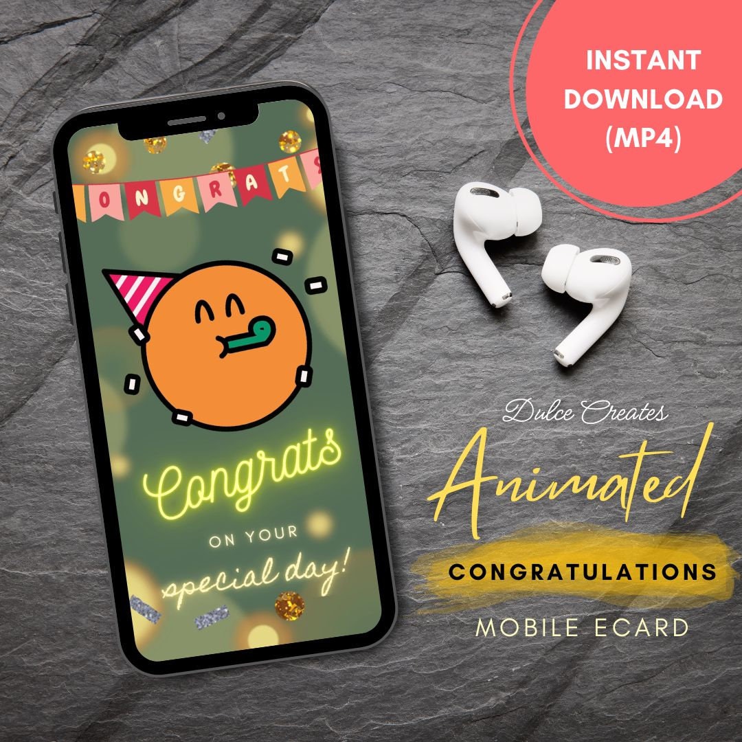 Congrats Animated Greeting E-card Video for Mobile Phone ...