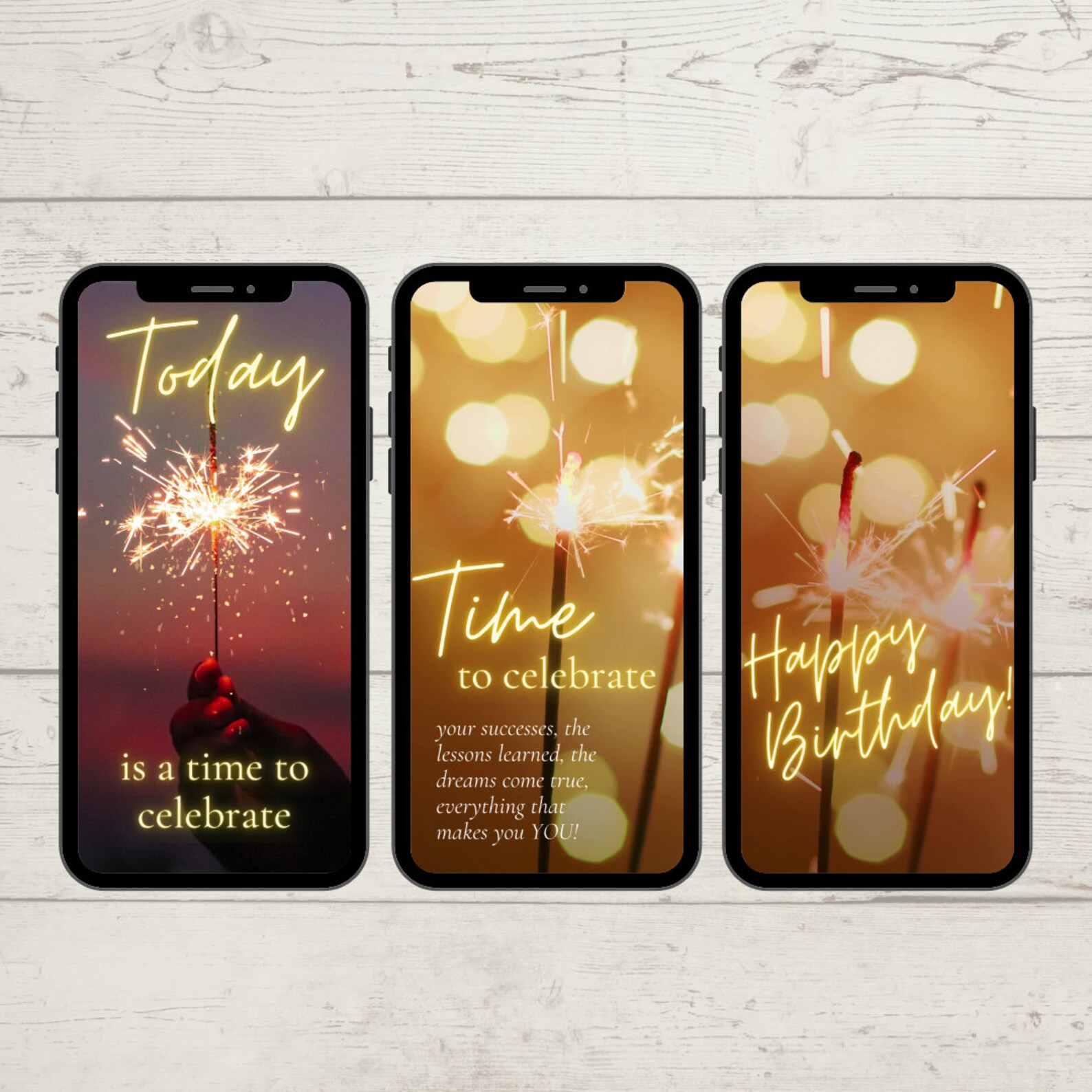 Happy Birthday Animated Greeting E-card for Mobile Phone. Sparklers ...