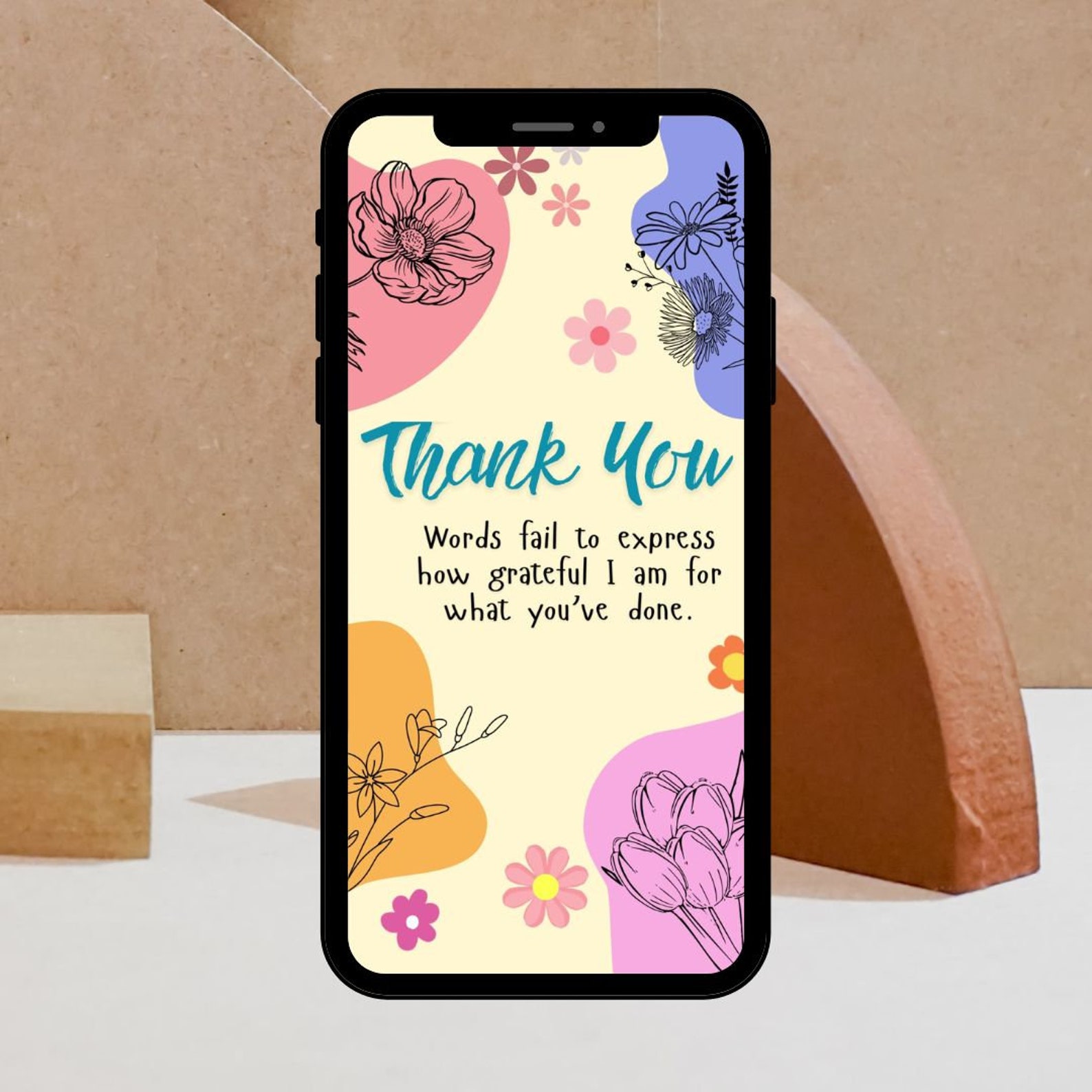Thank You Animated Greeting E-card Video for Mobile Phone. Instant ...