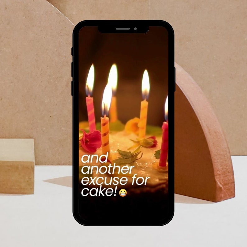 Happy Birthday Animated Greeting E-card for Mobile Phone. Candle Cake ...