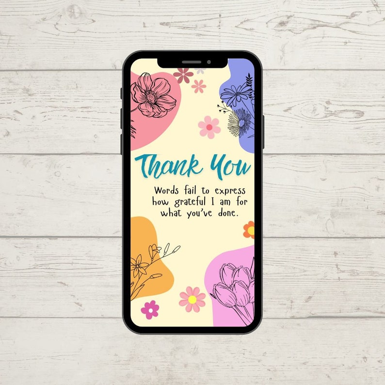Thank You Animated Greeting E-card Video for Mobile Phone. Instant ...