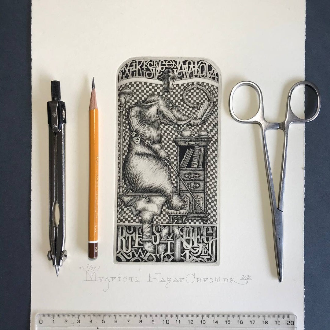 Custom Etching Fine Art Print Wisdom Etching Art Intricate Etching Art ...
