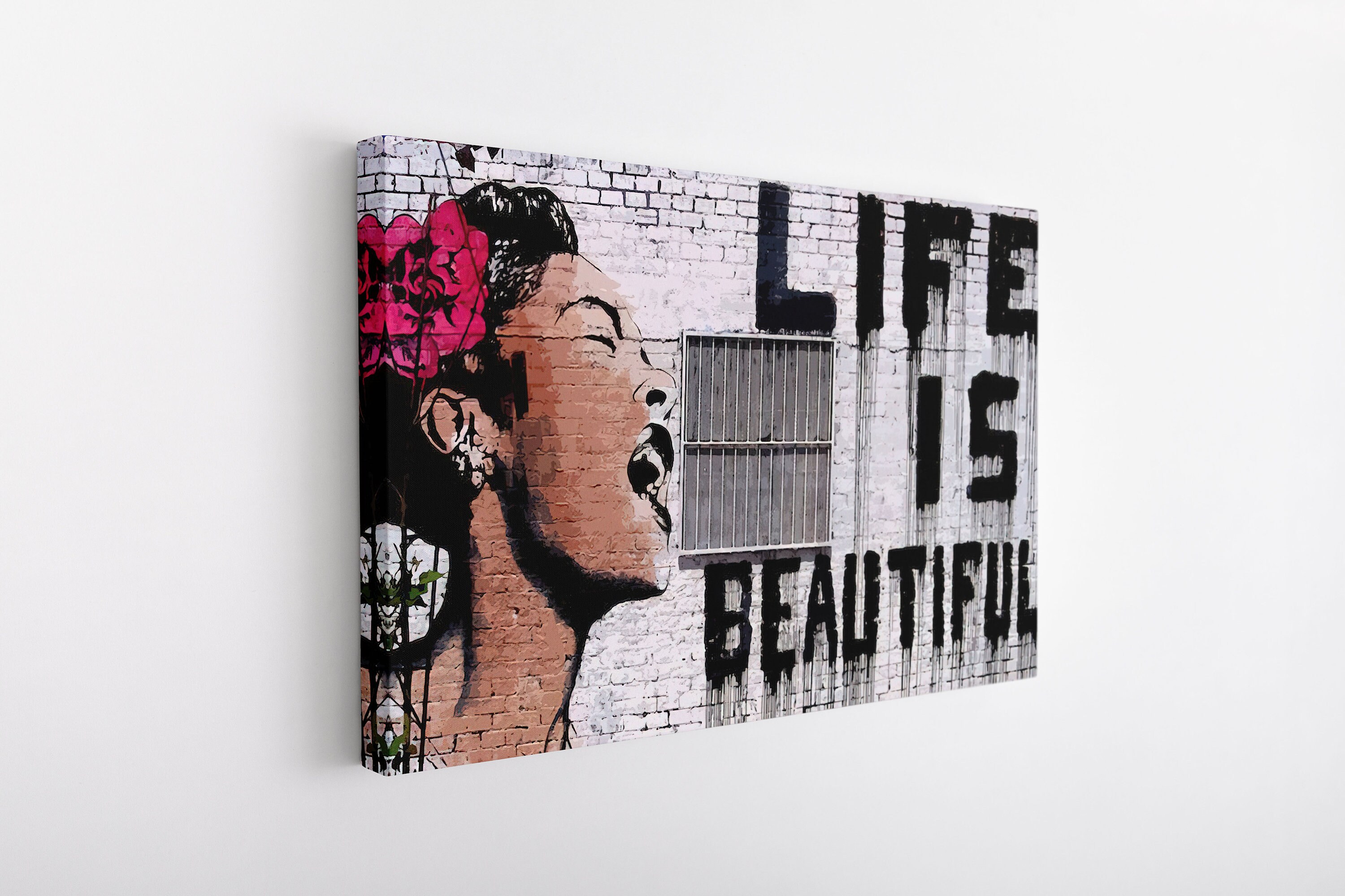 Banksy Wall Art, Banksy Canvas, Banksy Life is Beautiful, Banksy Street ...