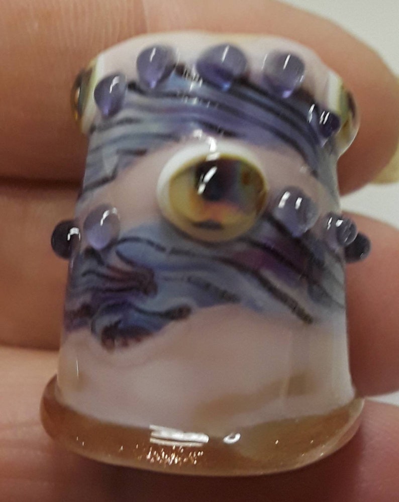 Handmade Lampwork Glass Thimble -purple Rose Waves- SRA S105 - Etsy
