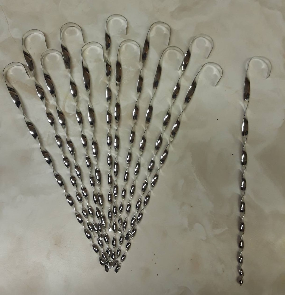 Tin Icicles Christmas Ornaments- in Traditional Silver-7 1/2 Inch Long ...