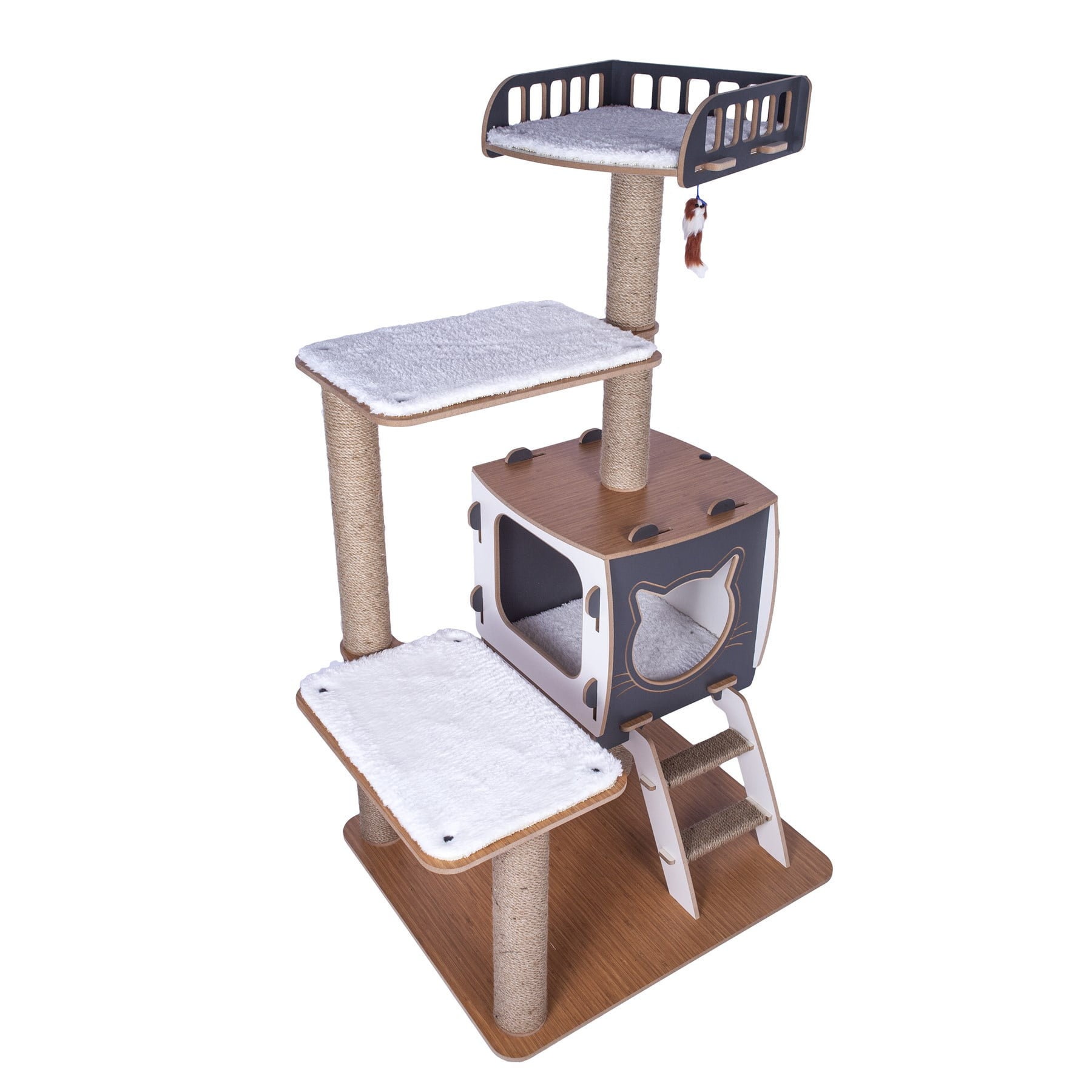 Storey Cat House, Cat Scratching House, Wooden Cat House, Cat Toys ...