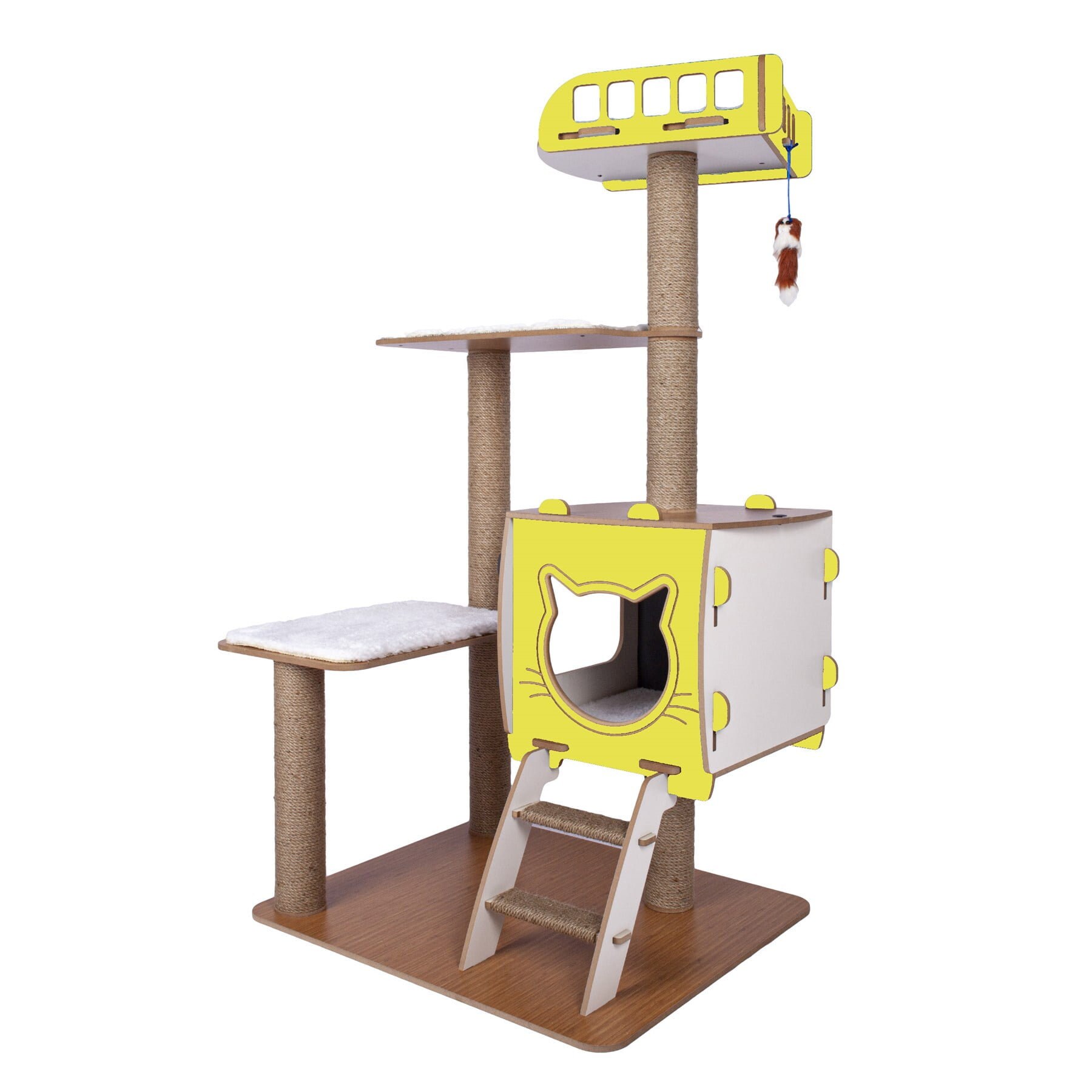 Storey Cat House, Cat Scratching House, Wooden Cat House, Cat Toys ...