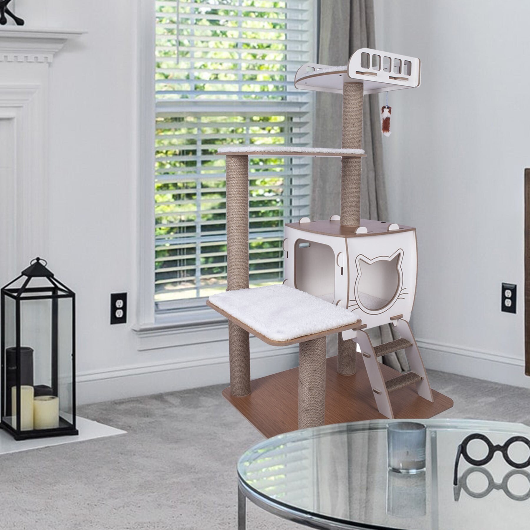 Storey Cat House, Cat Scratching House, Wooden Cat House, Cat Toys ...