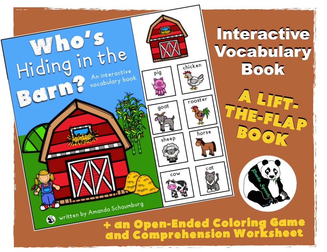 Who's Hiding in the Barn Interactive Vocabulary Book - Etsy