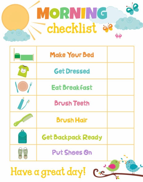 Bundle Kids Routine Schedule Charts Bath Book Bed Book - Etsy