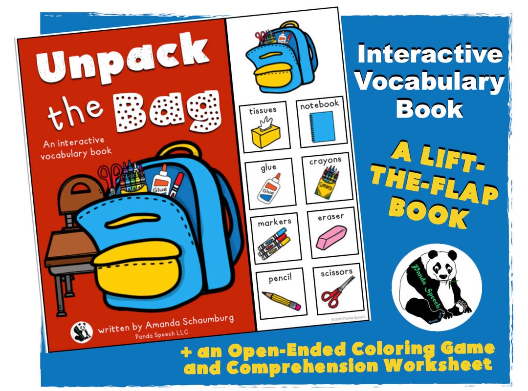 Unpack the Bag Interactive Vocabulary Book - Etsy