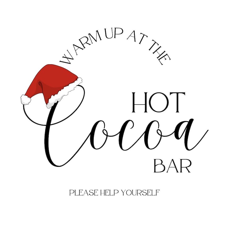 Hot Cocoa Sign, 8x10" MULTIPLE Hot Chocolate Bar Sign, Wedding Hot ...