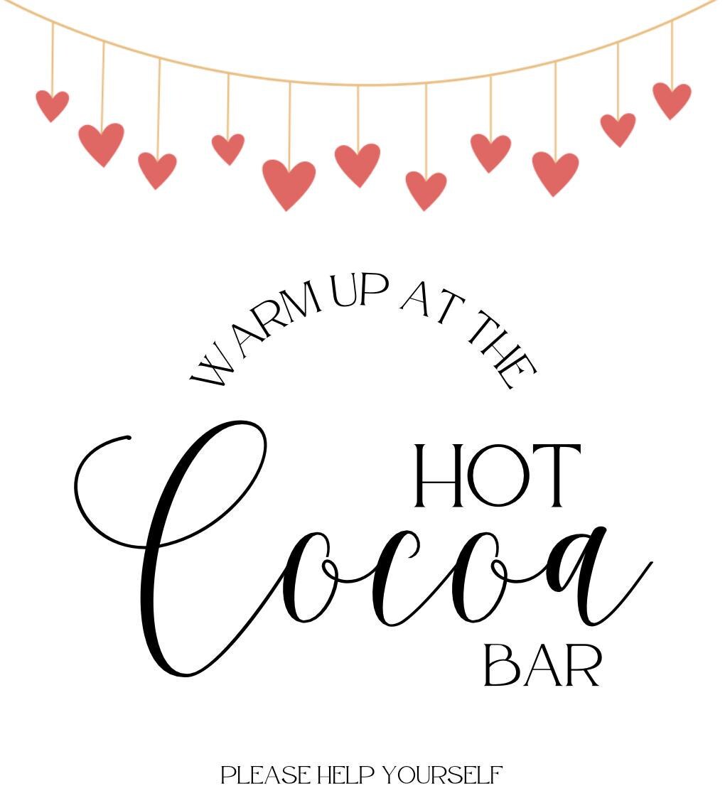 Hot Cocoa Sign, 8x10" MULTIPLE Hot Chocolate Bar Sign, Wedding Hot ...