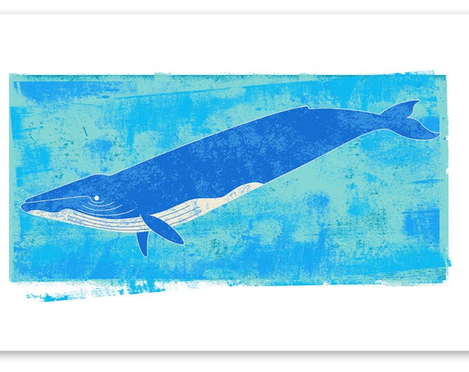 Blue Whale Graphic 11x17 Archival Matte Art Print From Whales Poster ...
