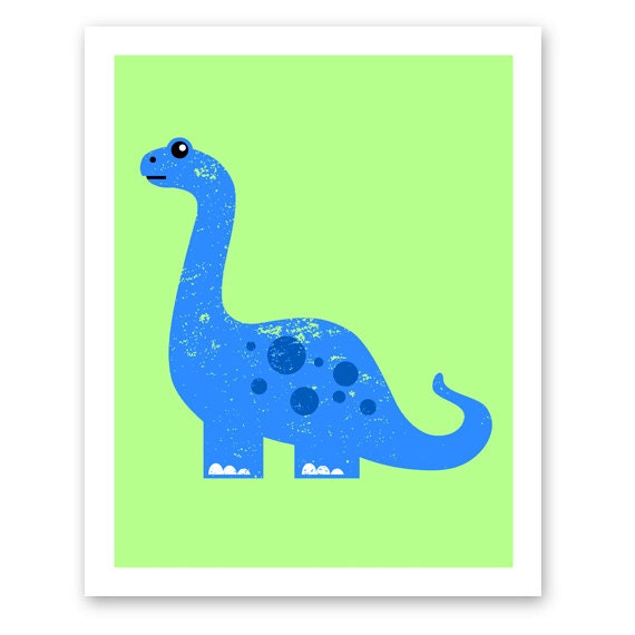 Apatosaurus - Brontosaurus Full Color Art Print - 8x10 Jurassic ...