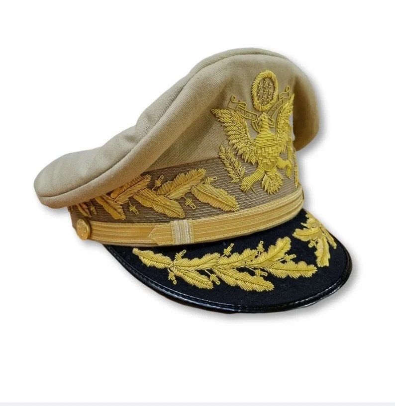 US Army Peak Cap General Douglas Macarthur's Uniform Military Khaki Hat ...