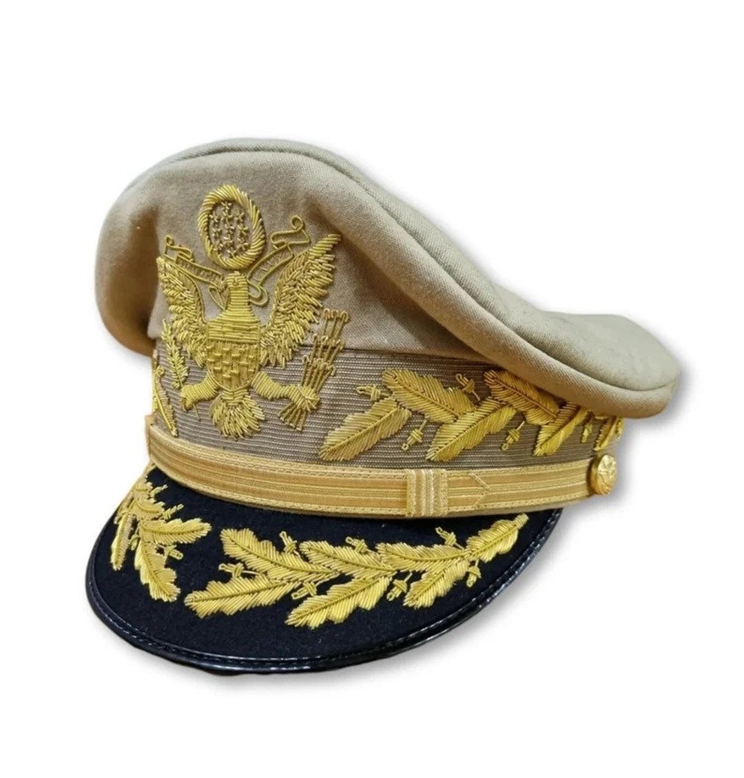 US Army Peak Cap General Douglas Macarthur's Uniform Military Khaki Hat ...