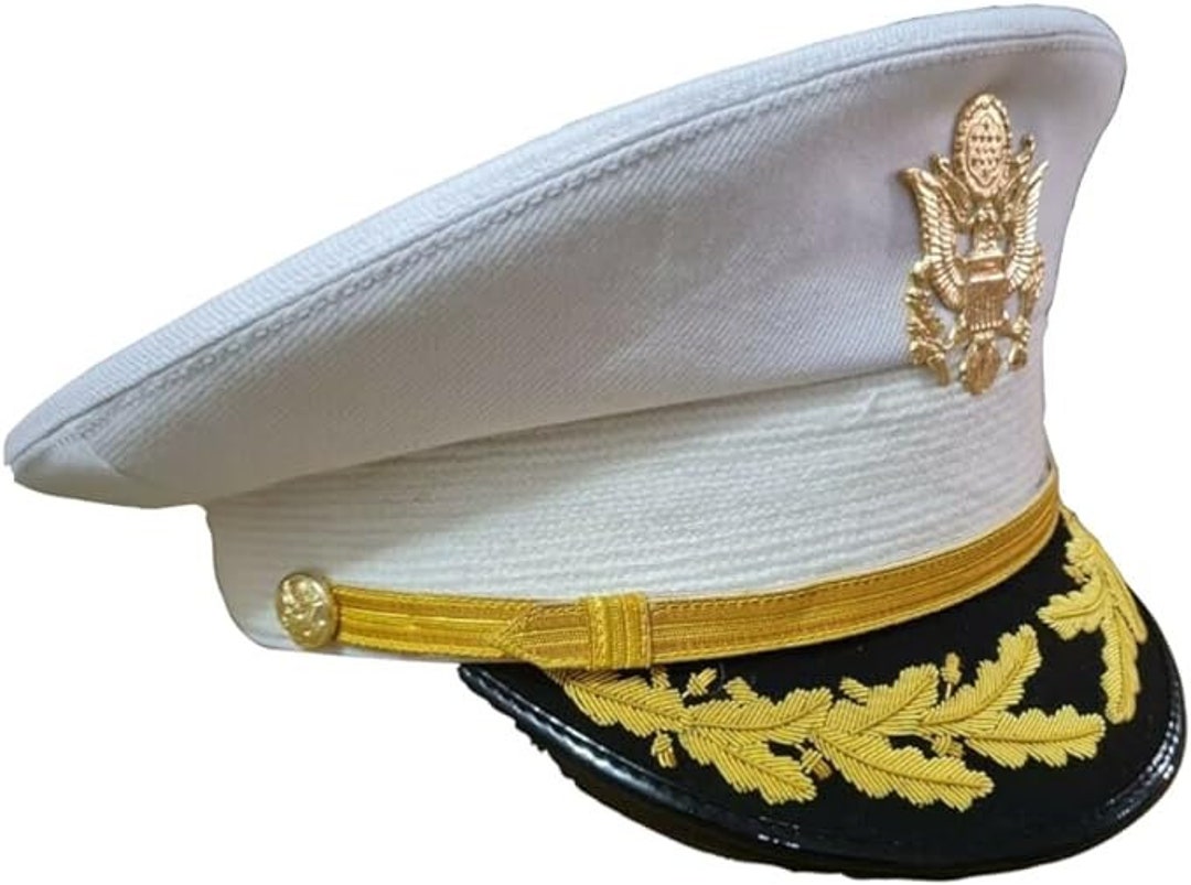 Replica US Army Field Grade Officer Service Dress White Hat Cap All ...