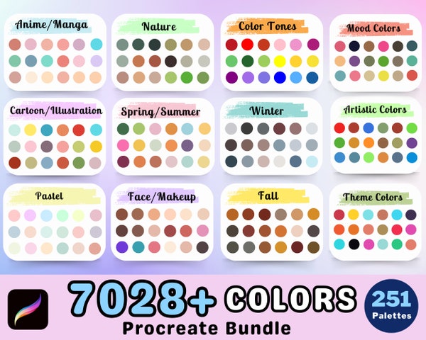 Mega Procreate Color Palette Swatches, 7028 Procreate Swatches ...