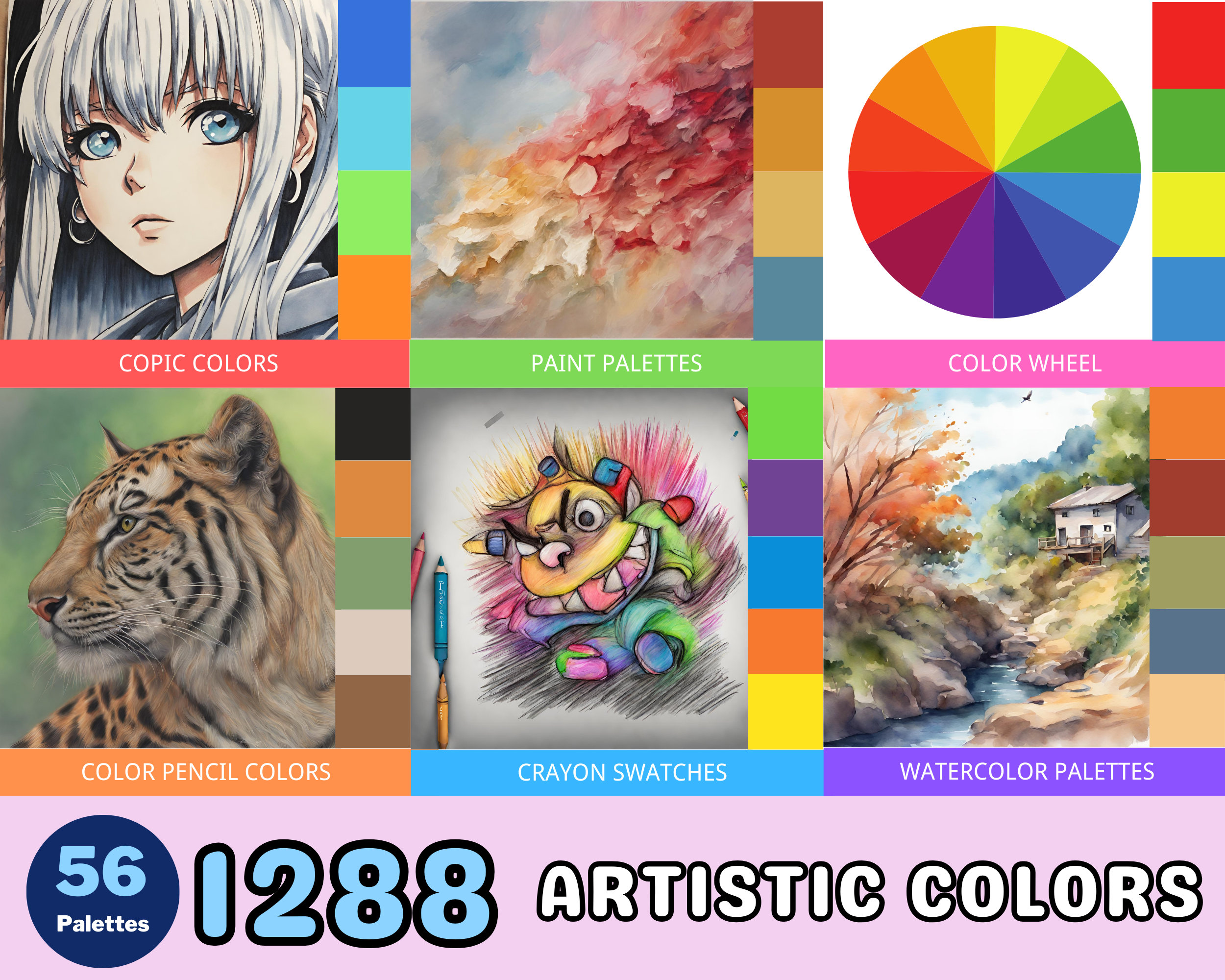 Mega Procreate Color Palette Swatches, 7028 Procreate Swatches ...