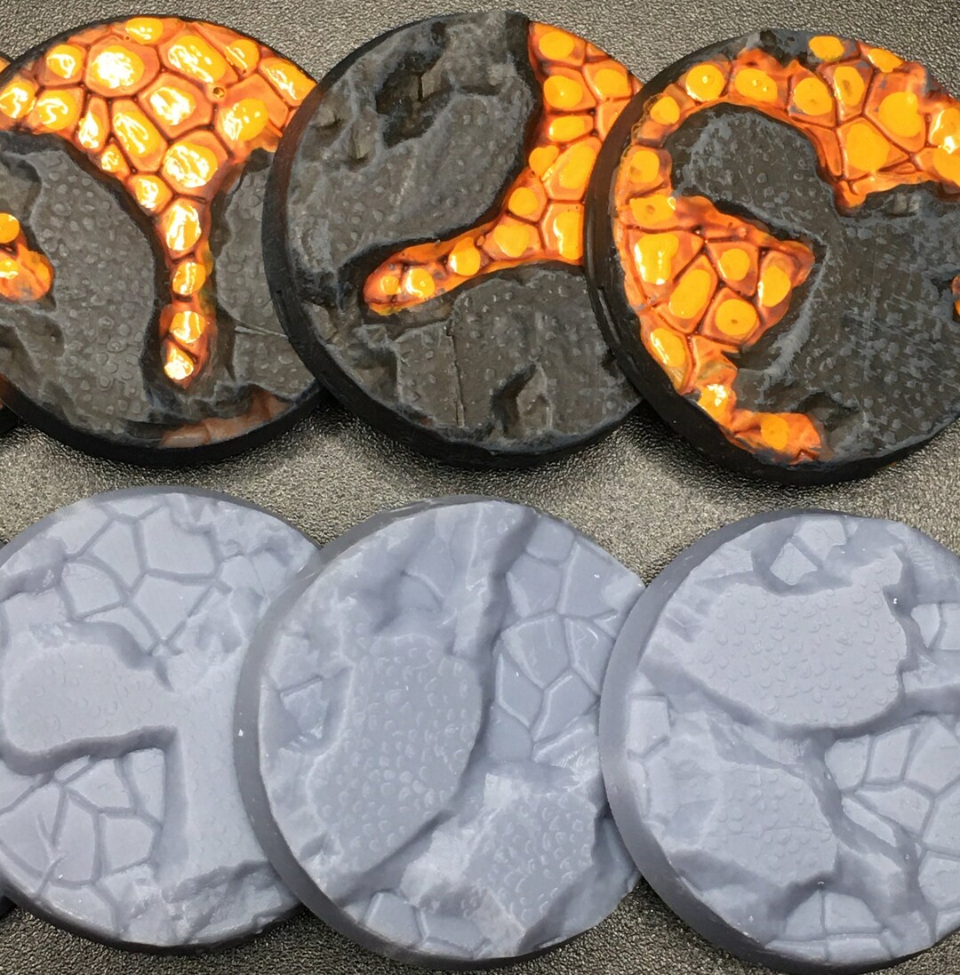 Lava | Volcanic | Scorched Earth Bases | 28-32mm in Resin Unpainted - Etsy