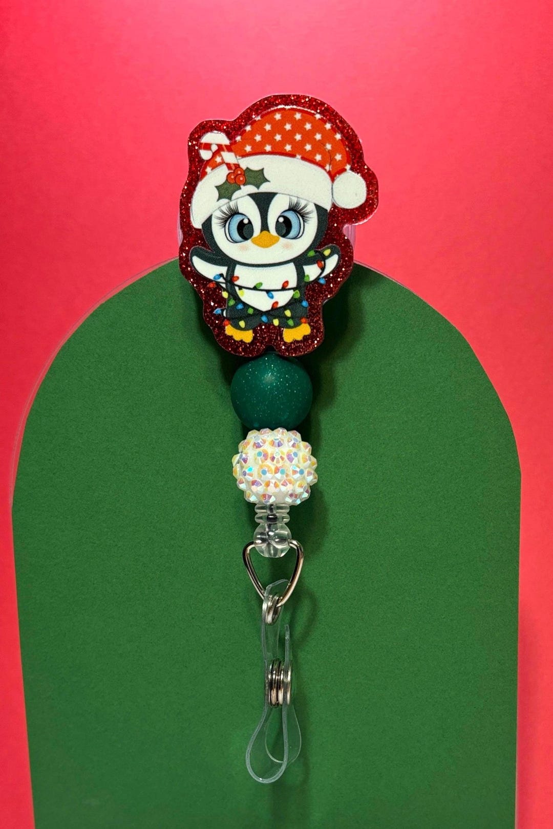 Christmas Badge Reel • Penguin ID Badge Holder - Etsy