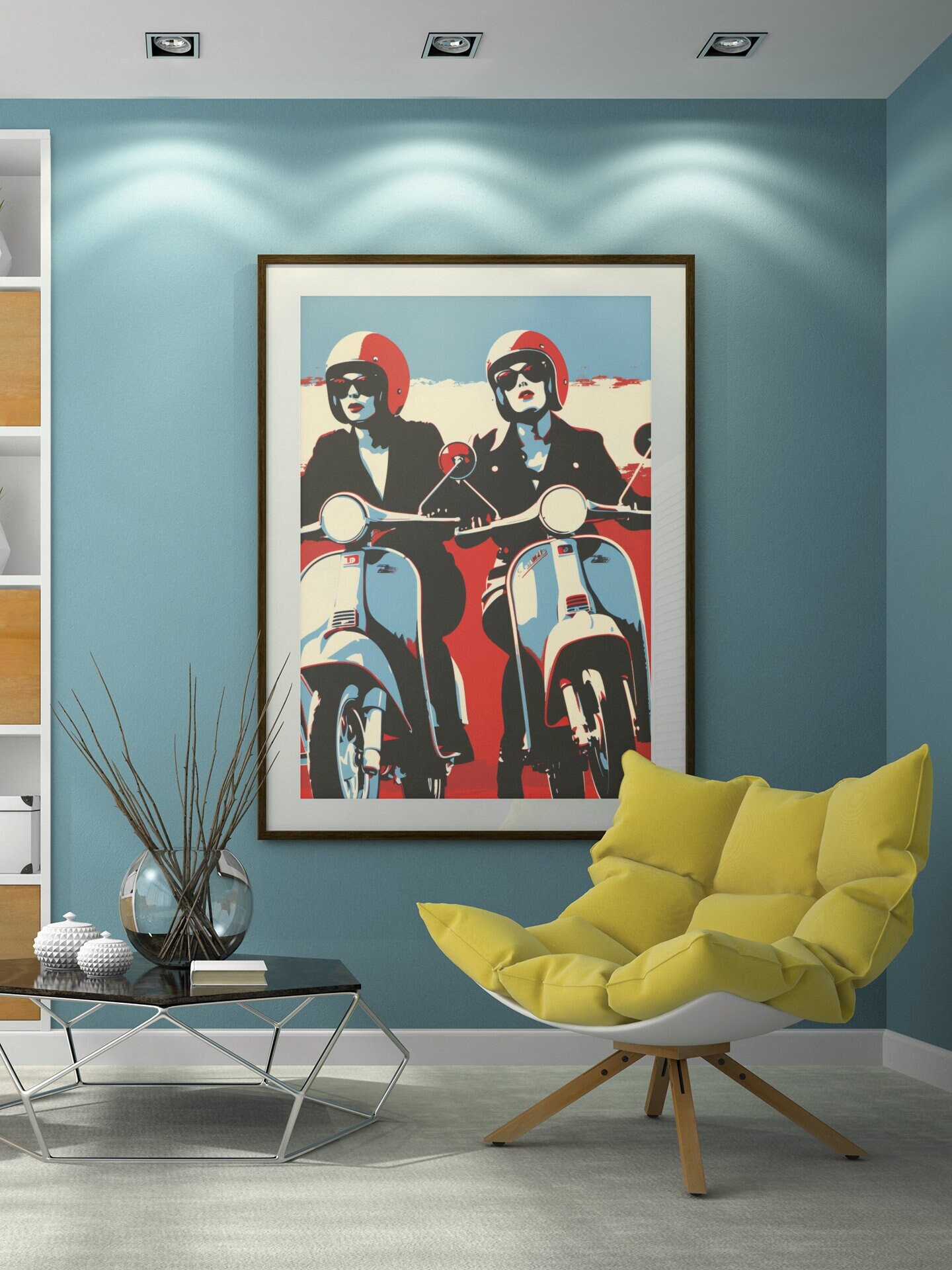 Women Scooter Mod Poster, 2 Tone, Mod Era, Pub Poster, Gift for New ...
