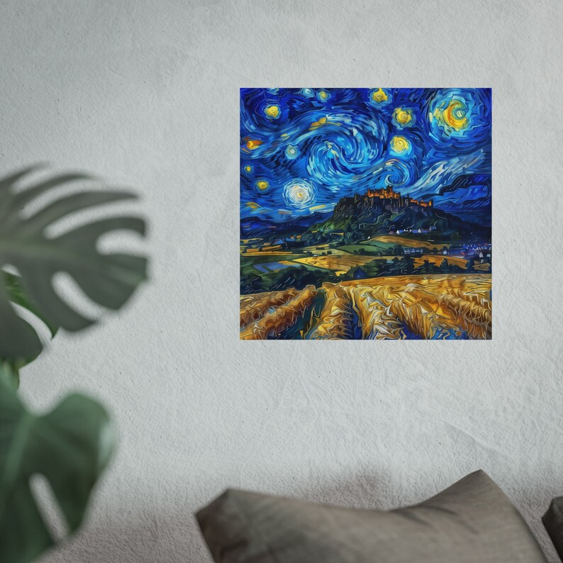 Stirling Castle Van Gogh Wall Art, Scotland Gift, Picture for Dad ...