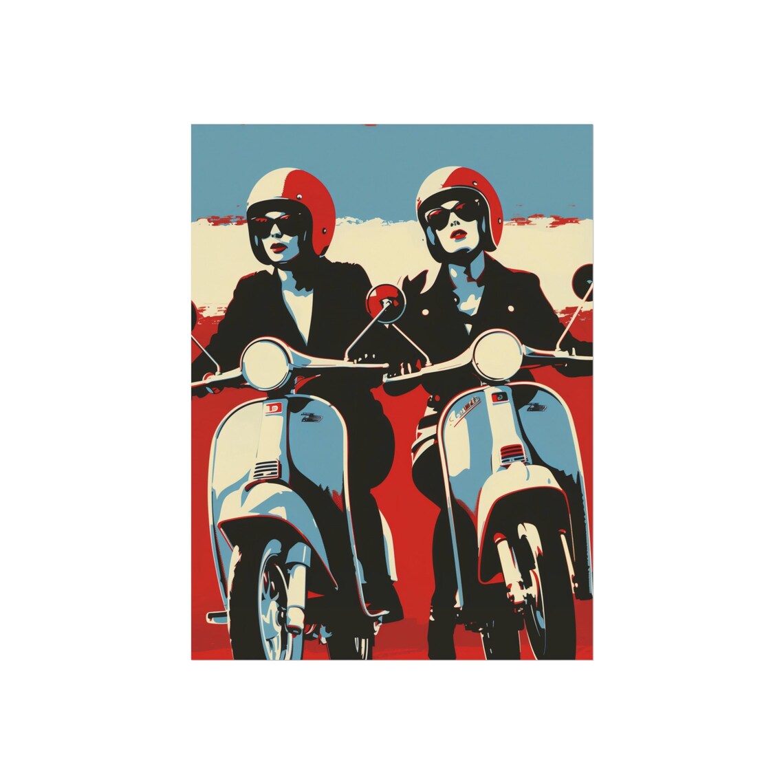 Women Scooter Mod Poster, 2 Tone, Mod Era, Pub Poster, Gift for New ...
