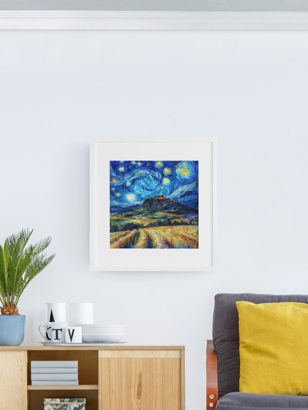 Stirling Castle Van Gogh Wall Art, Scotland Gift, Picture for Dad ...