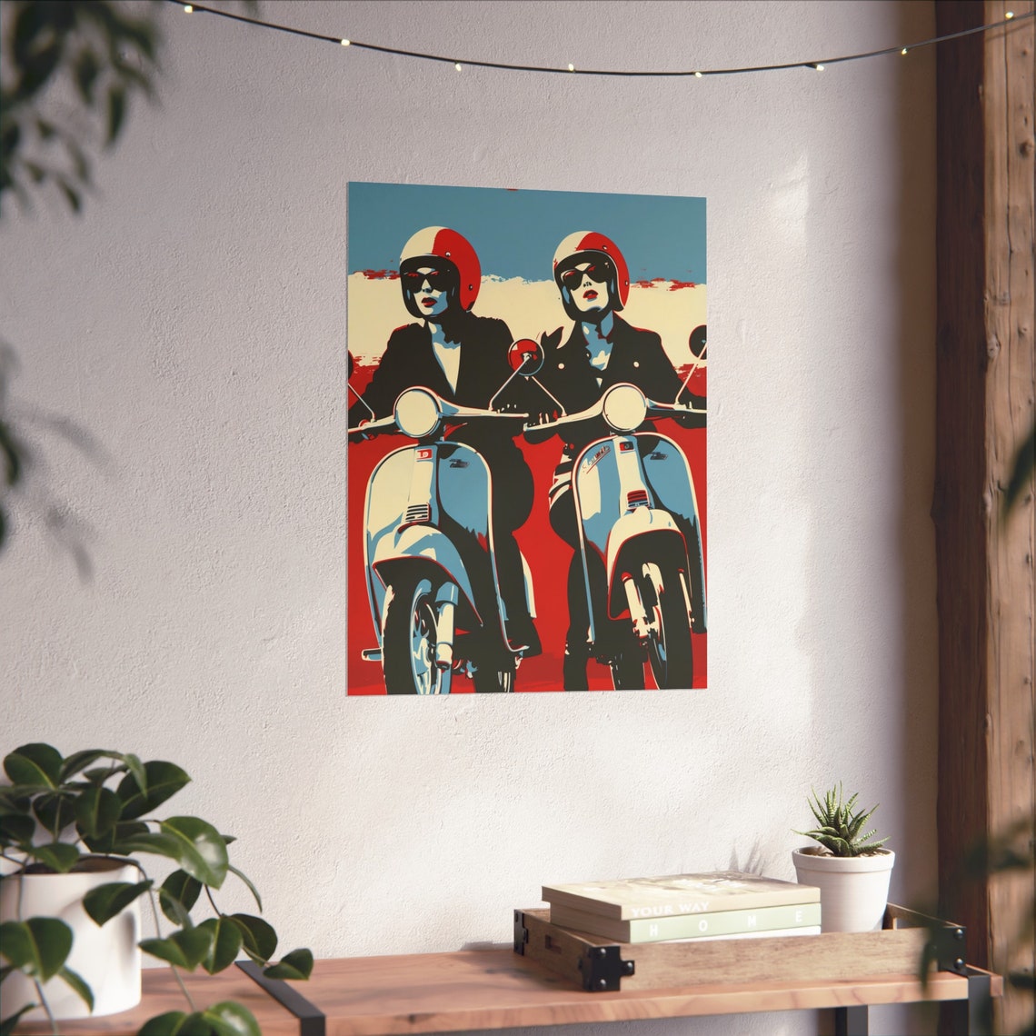 Women Scooter Mod Poster, 2 Tone, Mod Era, Pub Poster, Gift for New ...