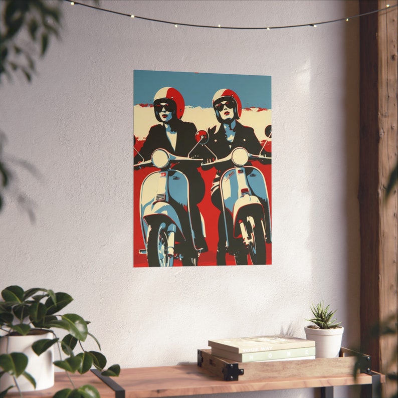 Women Scooter Mod Poster, 2 Tone, Mod Era, Pub Poster, Gift for New ...