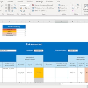 Risk Assessment Excel Template | Business Spreadsheet | Risk Management ...
