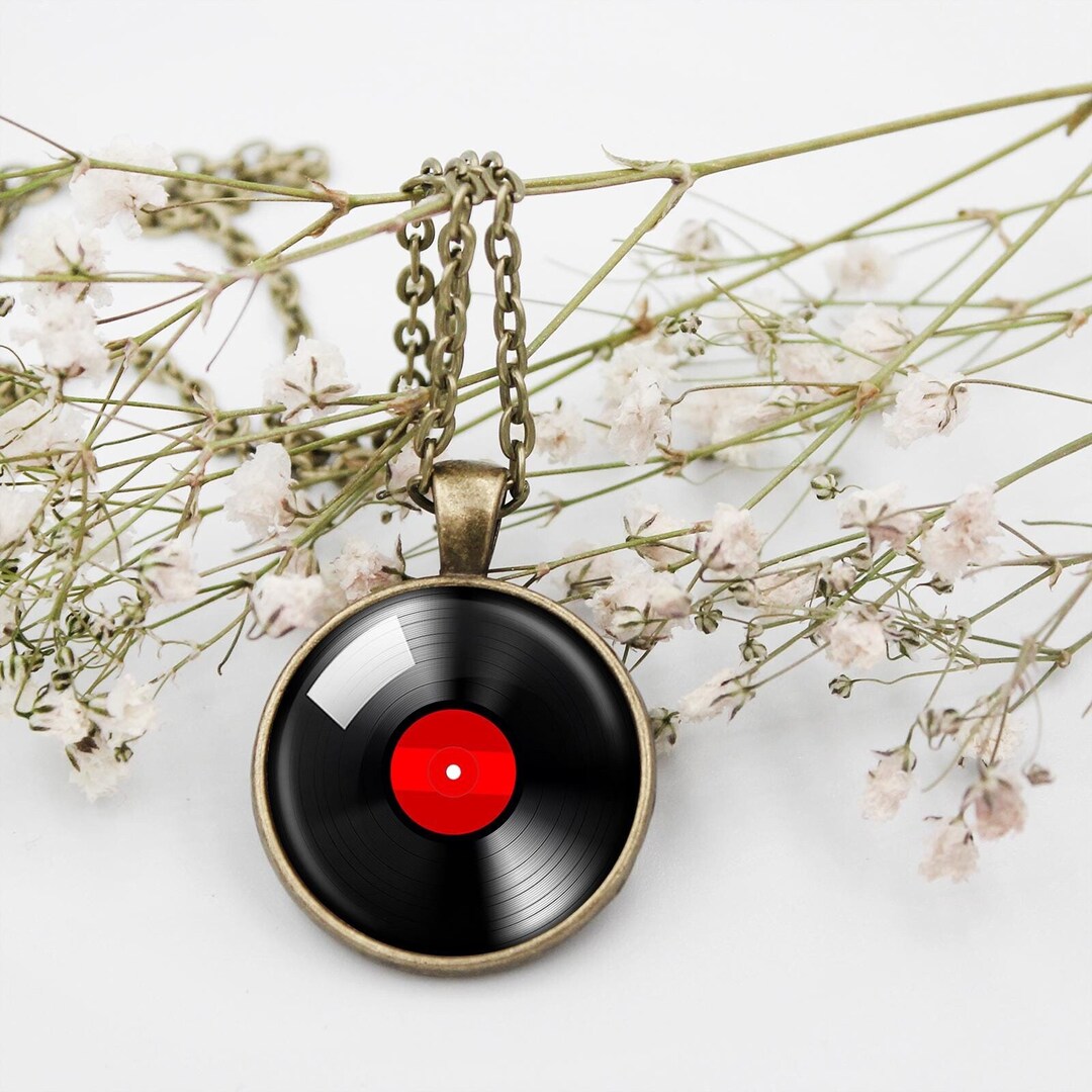 Retro Vinyl Record Necklace, Vinyl Record Pendant, LP Record, Music ...