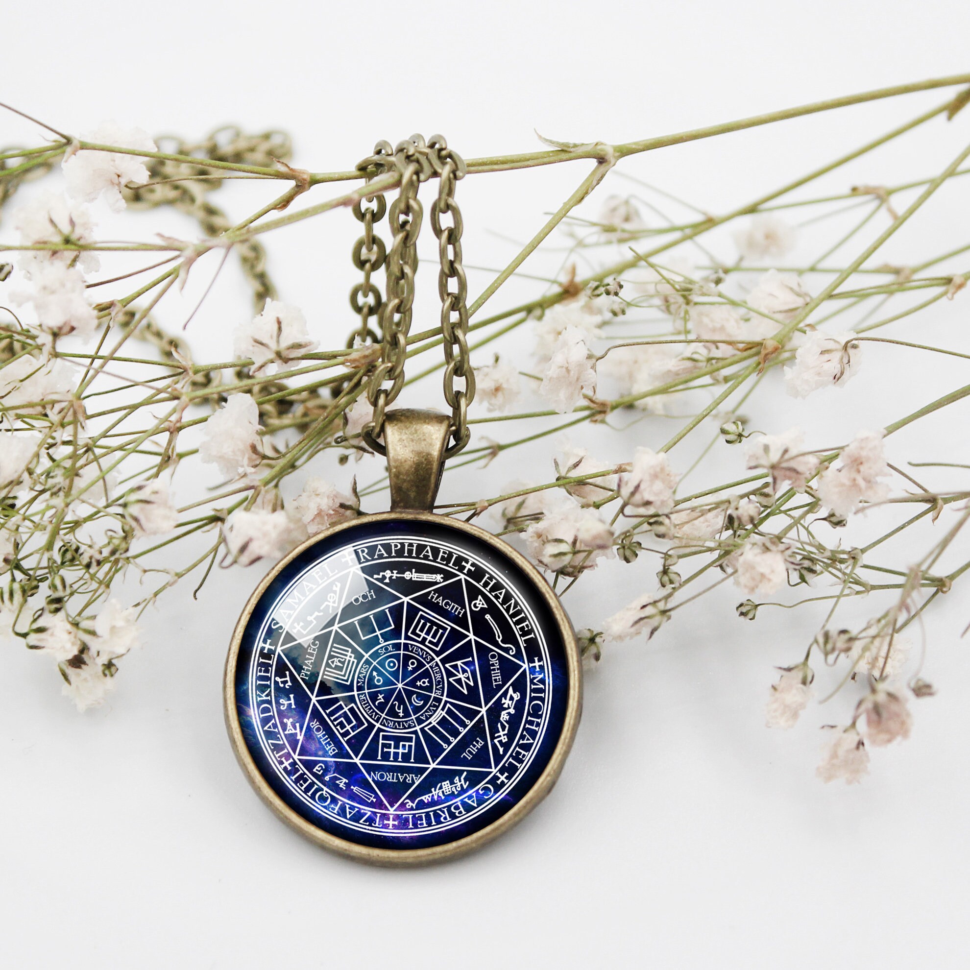 Seals of the Seven Archangels Pendant Necklace, Archangel Keychain ...