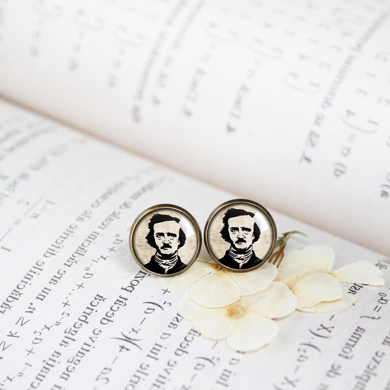 Edgar Allan Poe Earrings, the Raven Earrings, Black Crow, Edgar Poe ...