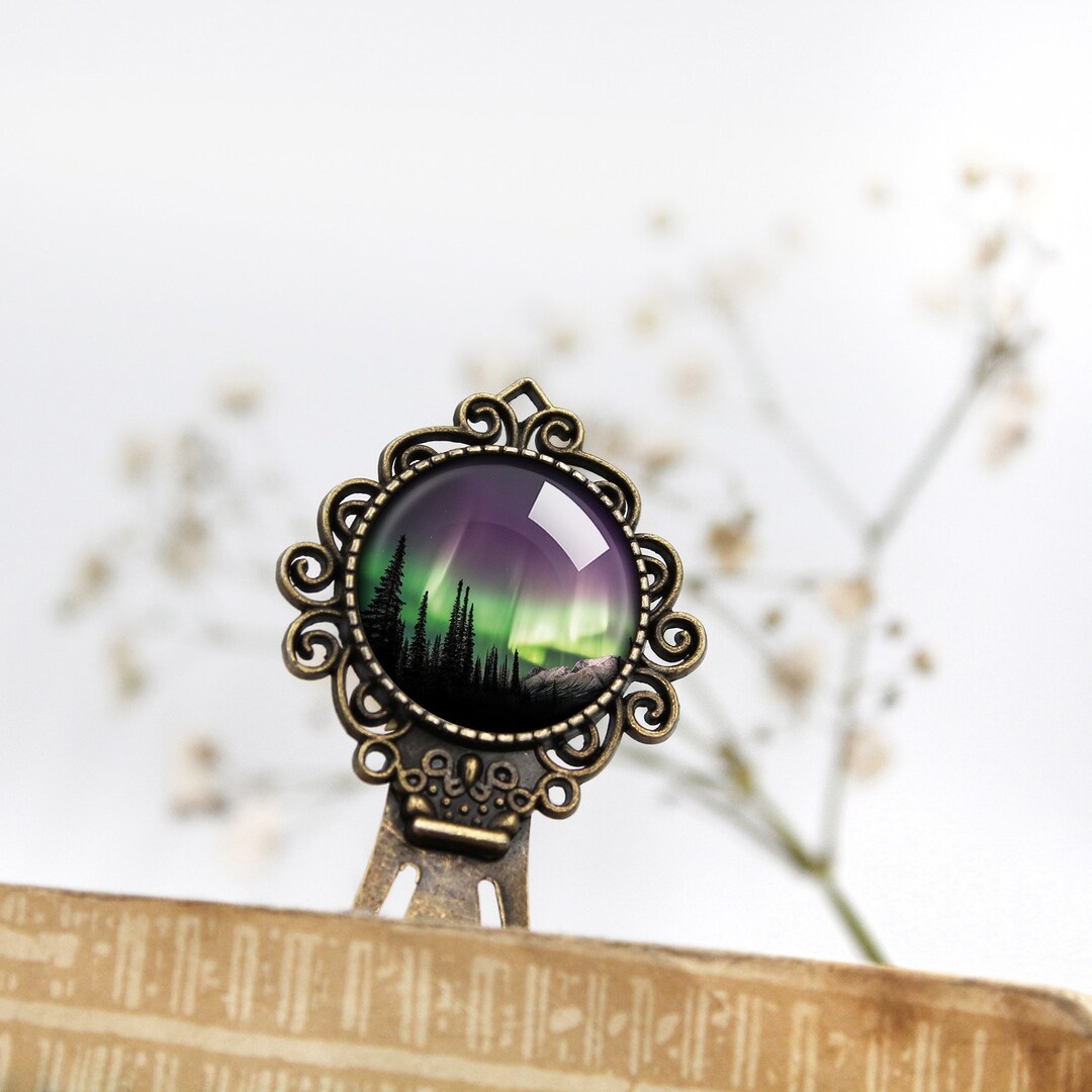 Aurora Borealis Bookmark, Northern Lights Bookmark, Green Northern ...