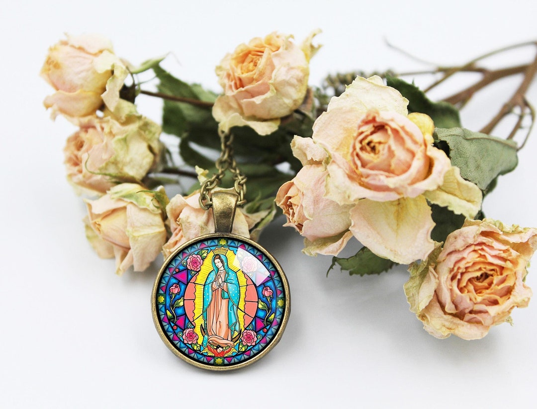 Virgin Mary, Santa Maria Guadalupe, Our Lady Religious Necklace Gift ...
