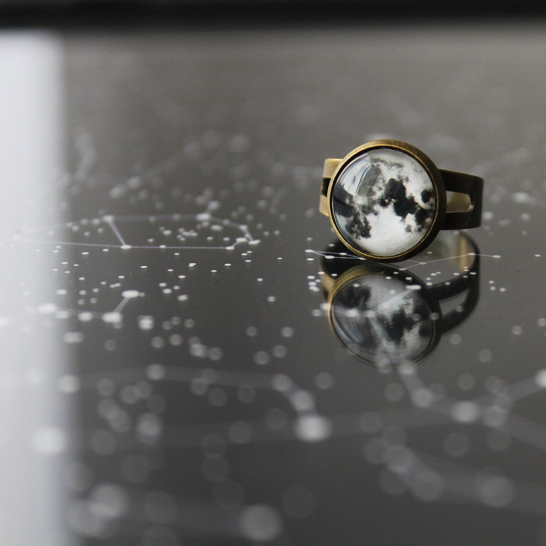 Full Moon Ring, Full Moon Adjustable Ring, Lunar Gift, Universe Gift ...