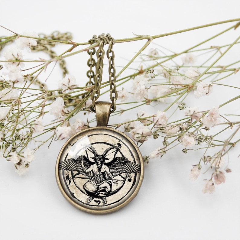Baphomet Sigil Necklace, Satanic Pendant, Church of Satan 666, Occult ...