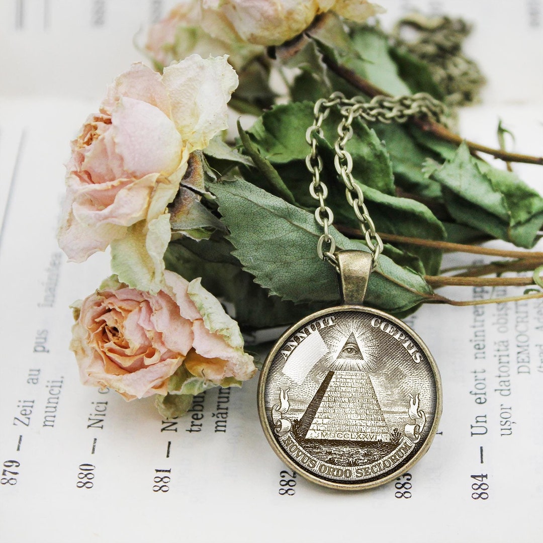 Illuminati Pendant Necklace Keychain, All Seeing Eye Necklace, Eye of ...
