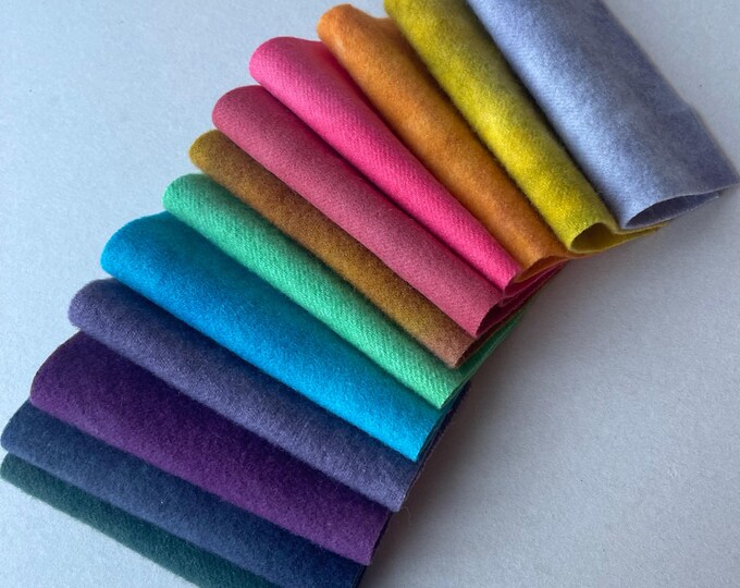 Felted Wool Fabric Charm Pack. Hand Dyed Dorr Wool. Ideal for Wool ...